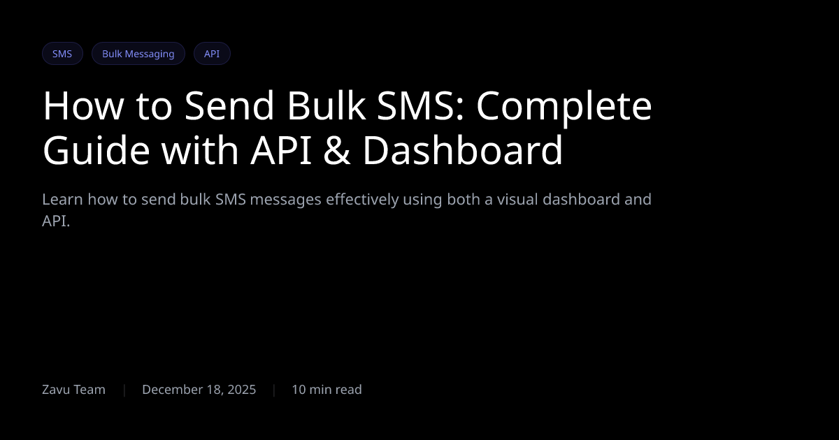 Como Enviar SMS Masivos: Guía Completa con API y Dashboard | Zavu Blog ...